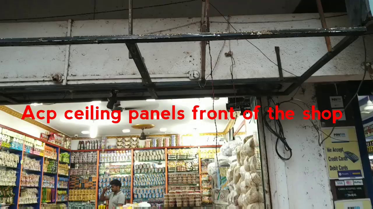 Acp panel installation at front of the shop - YouTube