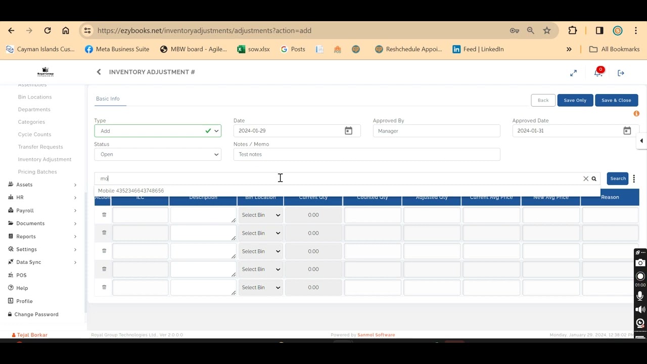 Inventory Adjustment - YouTube