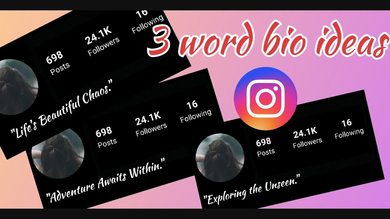 some three-word bio ideas | short and sweet bios capture | mix and ...