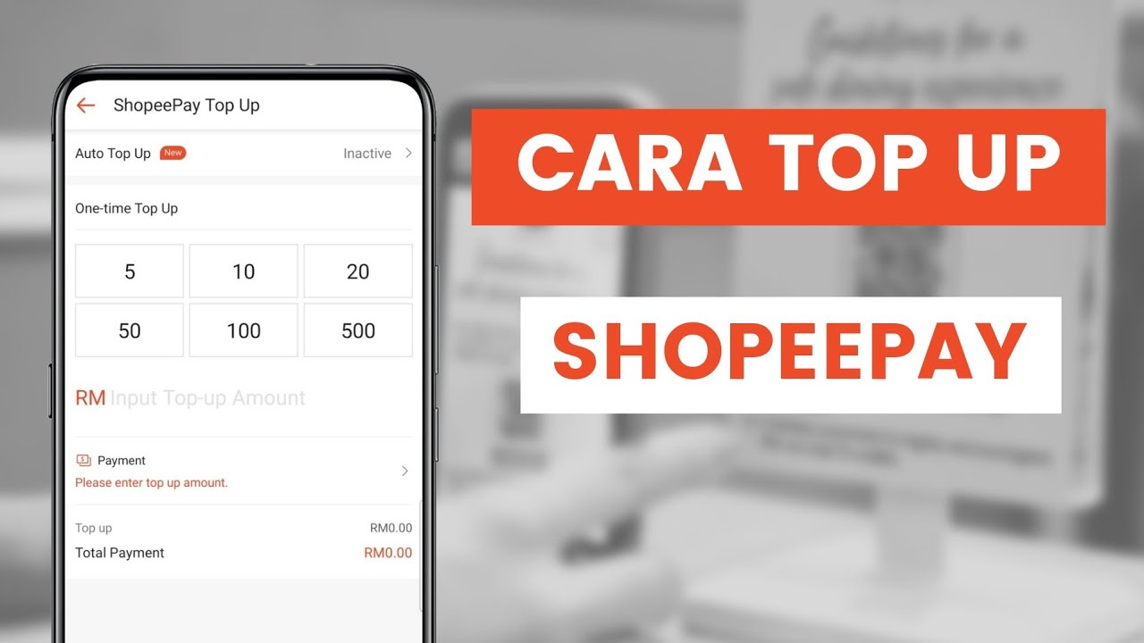Cara Top Up Duit Atau Tambah Wang Dalam ShopeePay Di Shopee App - YouTube
