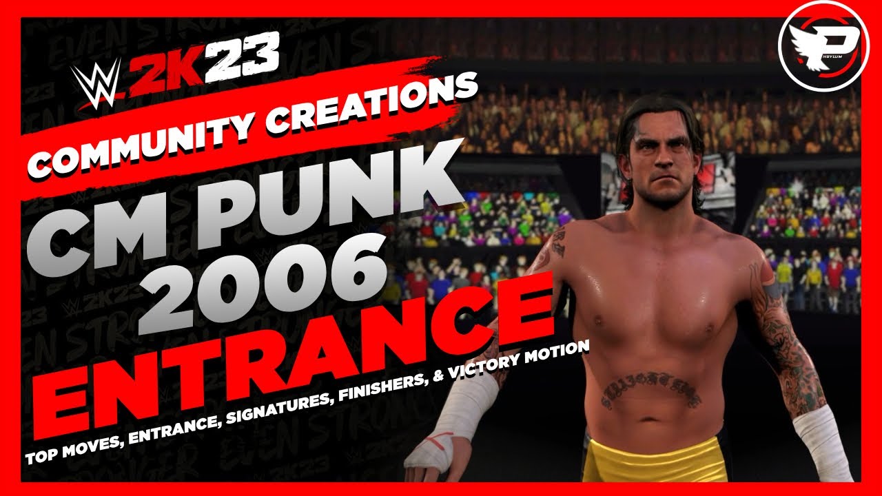 WWE 2K23 CM PUNK EVOLUTION PACK #2 2006 Entrance, Top Moves, Signatures ...