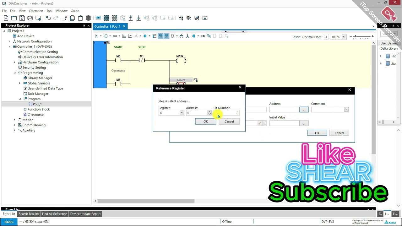 DELTA PLC DIADESIGNER [ AIR COMPRSSOR ] PROGRAMMING - YouTube