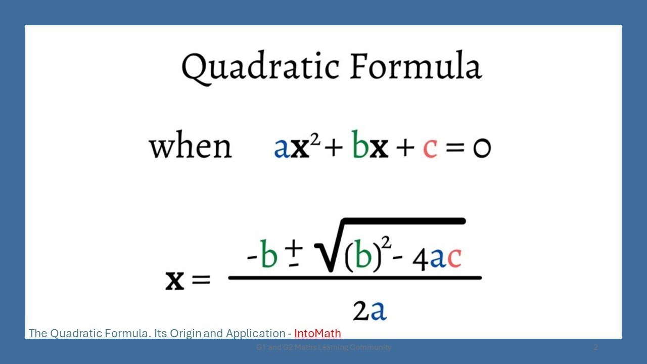 Quadratic Formula - YouTube
