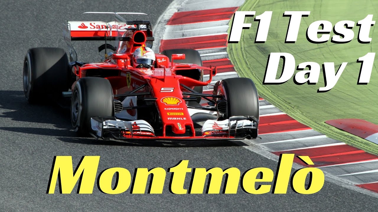 F1 2017 Test - New generation cars - Day 1 - Montmelò; Fly-bys, actions ...