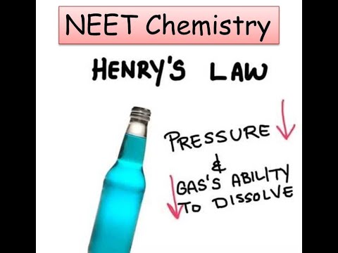 NEET Chemistry - Liquid State (Solutions) - Henry's Law - YouTube