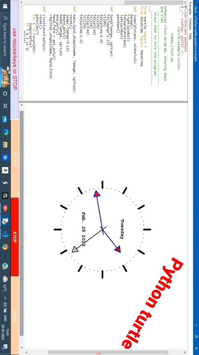 Python Turtle Clock Code Python Pythontutorial Pythonturtle Pythonprogramming Trending