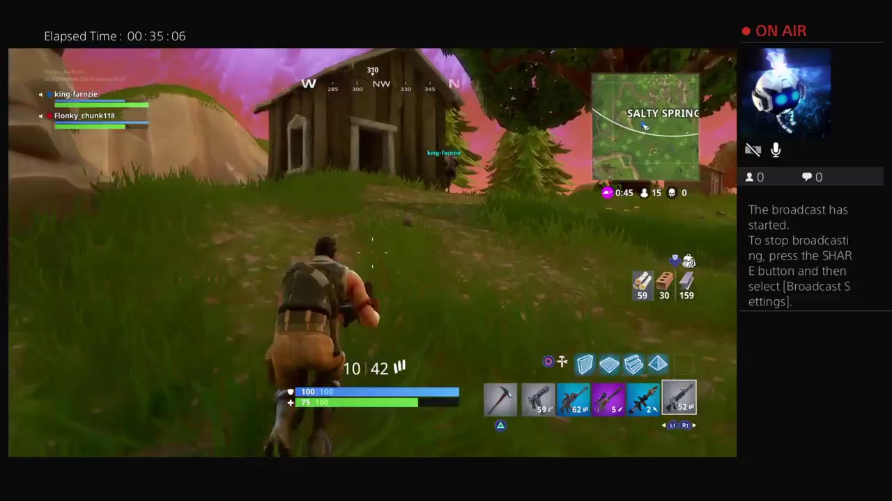 Flonky_chunk118's Live PS4 Broadcast Fornite Road to victory royale#1 ...