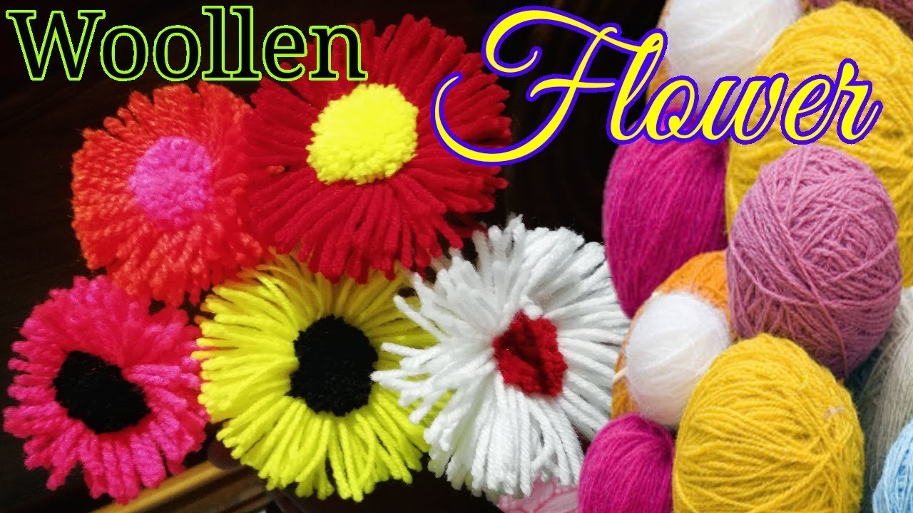 Woolen Flower Latest and Easy Design Craft Idea LifeStyle Designs - YouTube