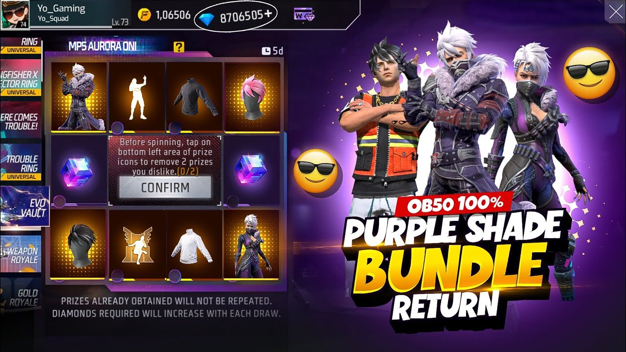 Purple shad bundle return confirm date 🤯 Fire New Event BD Server ...
