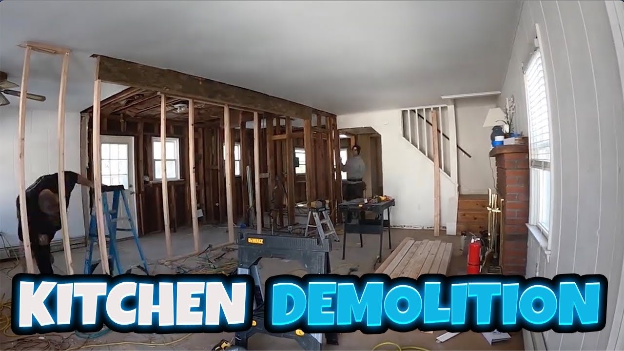 KITCHEN DEMOLITION ( TIMELAPSE) and framing - YouTube