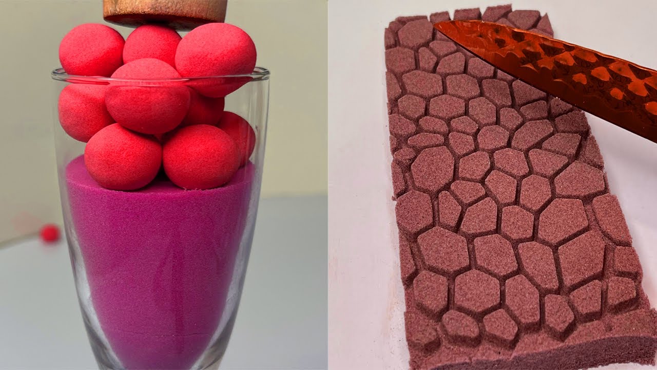 Very Satisfying and Relaxing Kinetic Sand, drop and squish part37#asmr ...