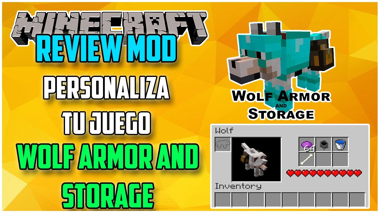 REVIEW !! WOLF ARMOR And STORAGE - MOD Para MINECRAFT 1.11 y 1.11.2 ...