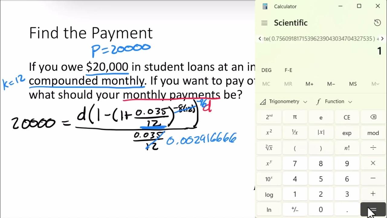 Math 1030 Unit 2 - Find the Monthly Payment (Loans) - YouTube