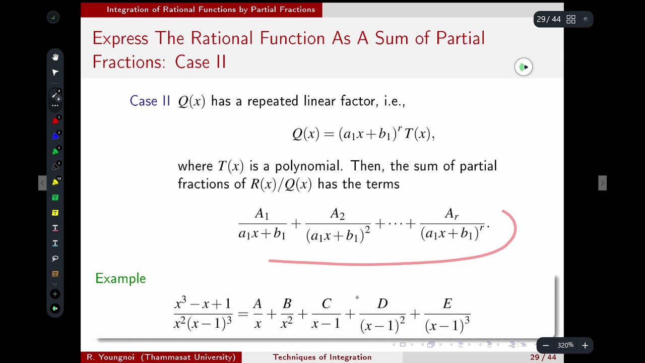 Techniques Of Integration 15 Integration Of Rational Functions By Partial Fractions Youtube