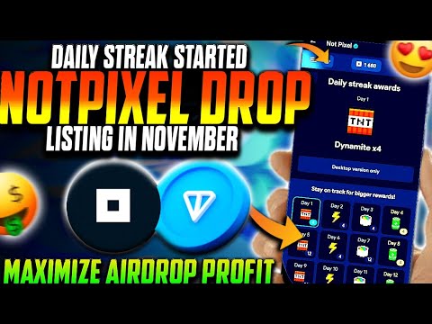 NOT PIXEL Airdrop Daily Streak Awards Collect Guide 😍| NOT PIXEL ...