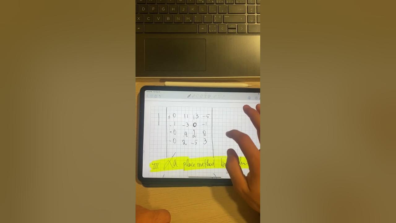 Determinant of a 5X5 matrice using Laplace, row operations and surrus ...