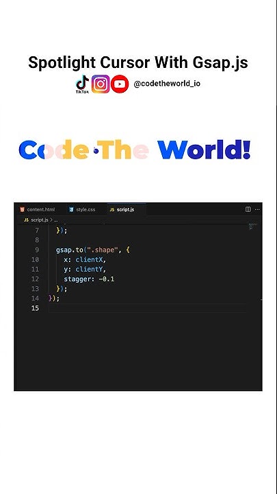 Spotlight Cursor With Gsap.js #programming #programmer #javascript #code #fypシ - YouTube