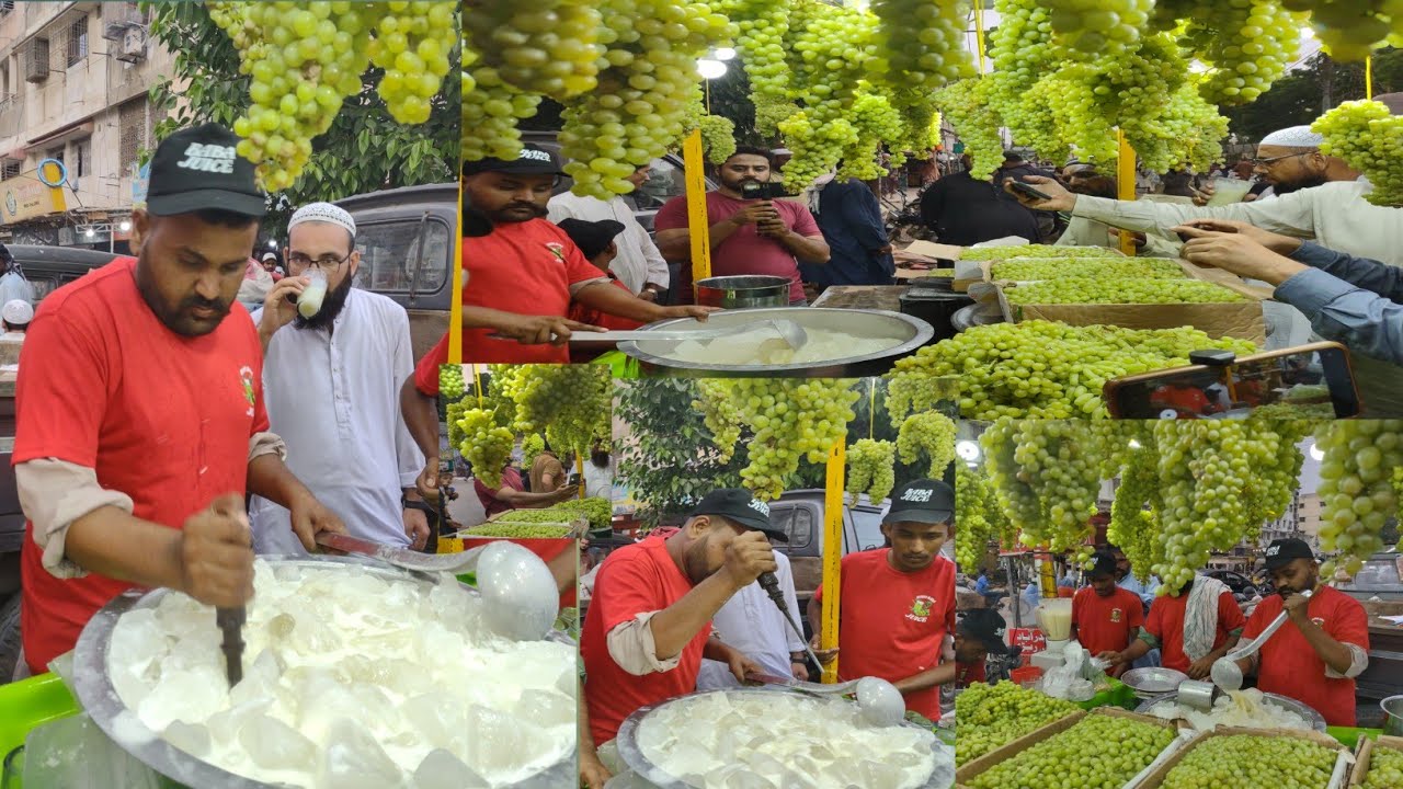 Refreshing Grape Juice Recipe | Non Stop Grapes Milkshake Making ...