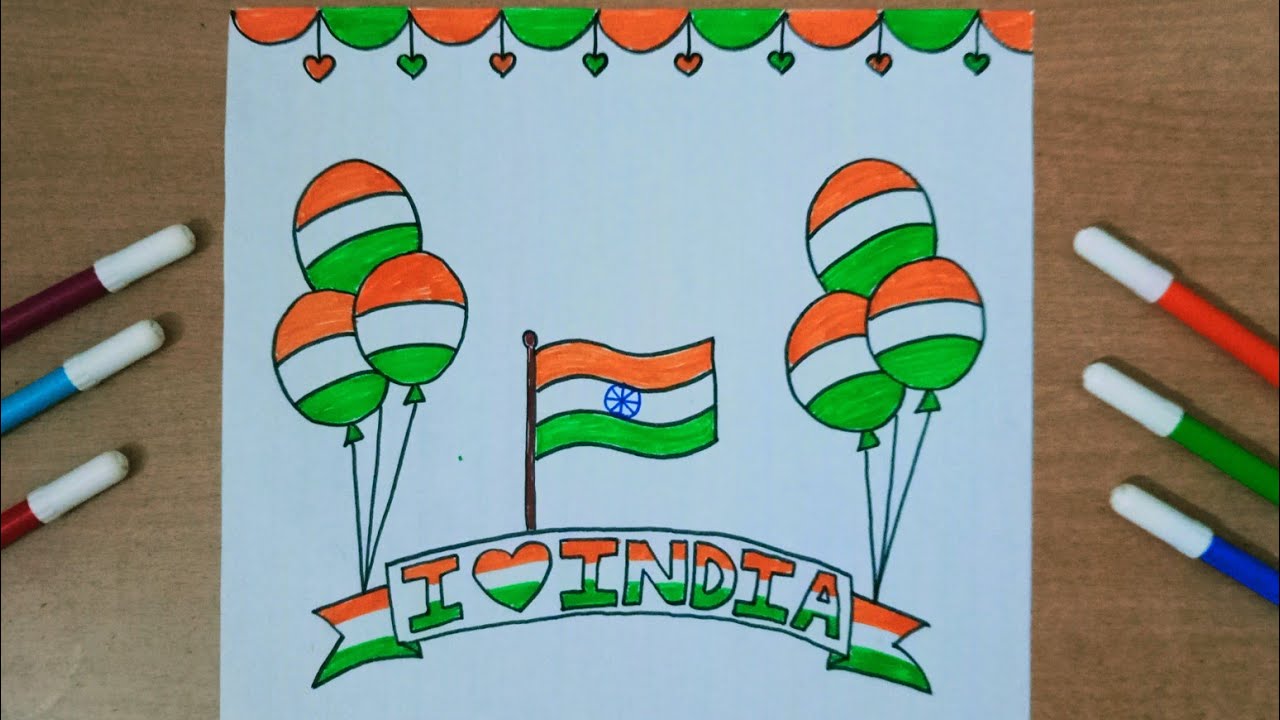 How to make Independence day drawing easy / Diy 15 August Drawing ...