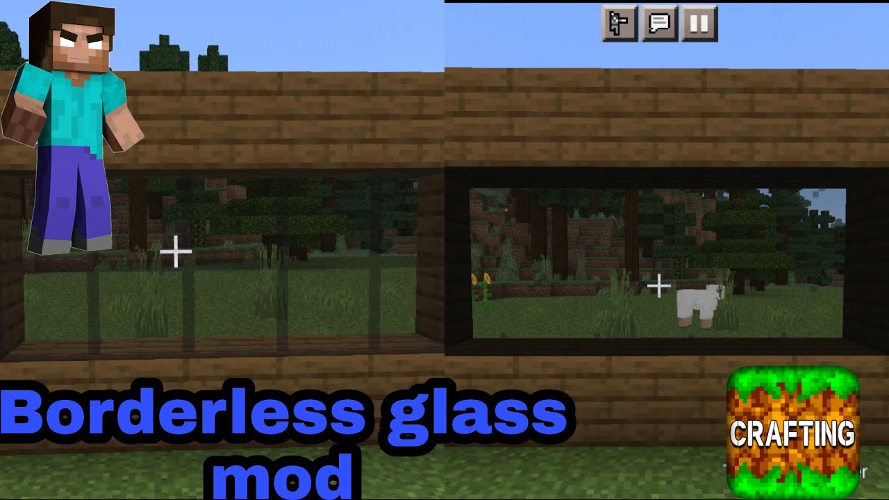 How to download borderless glass mod in crafting and building - YouTube