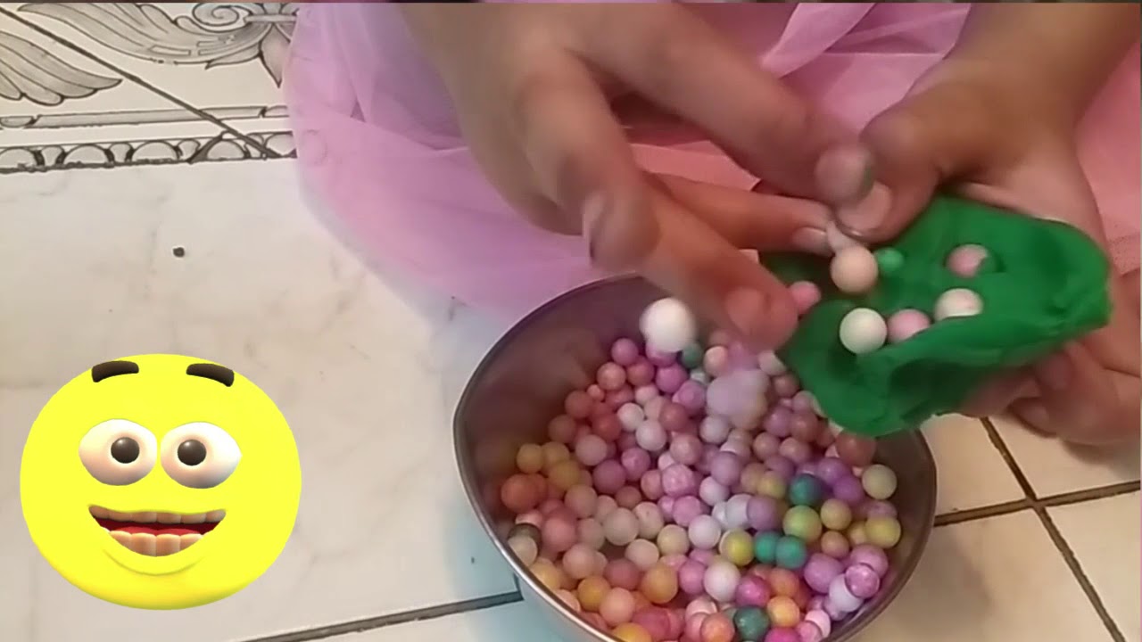Slime ASMR Clay Fun with Thermocol Balls and Glitter | Dancing Smilies ...