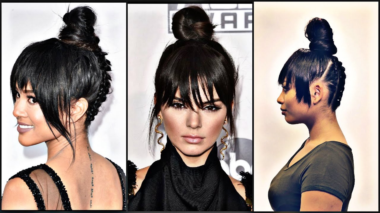 Faux bangs and a Topknot - YouTube