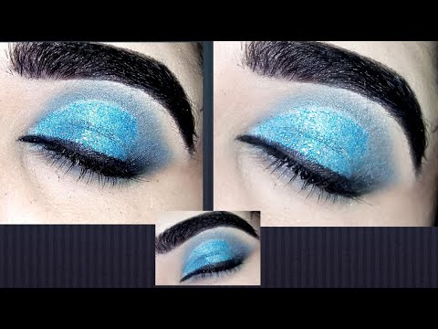 Blue Cut crease shimmery makeup - YouTube