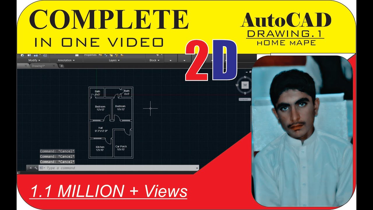 AUTOCAD FULL TUTORIAL //HOME MAPE// - YouTube