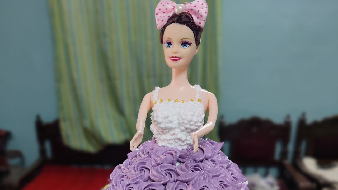 Making of Doll cake ! 💜 #dollcake #cake - YouTube