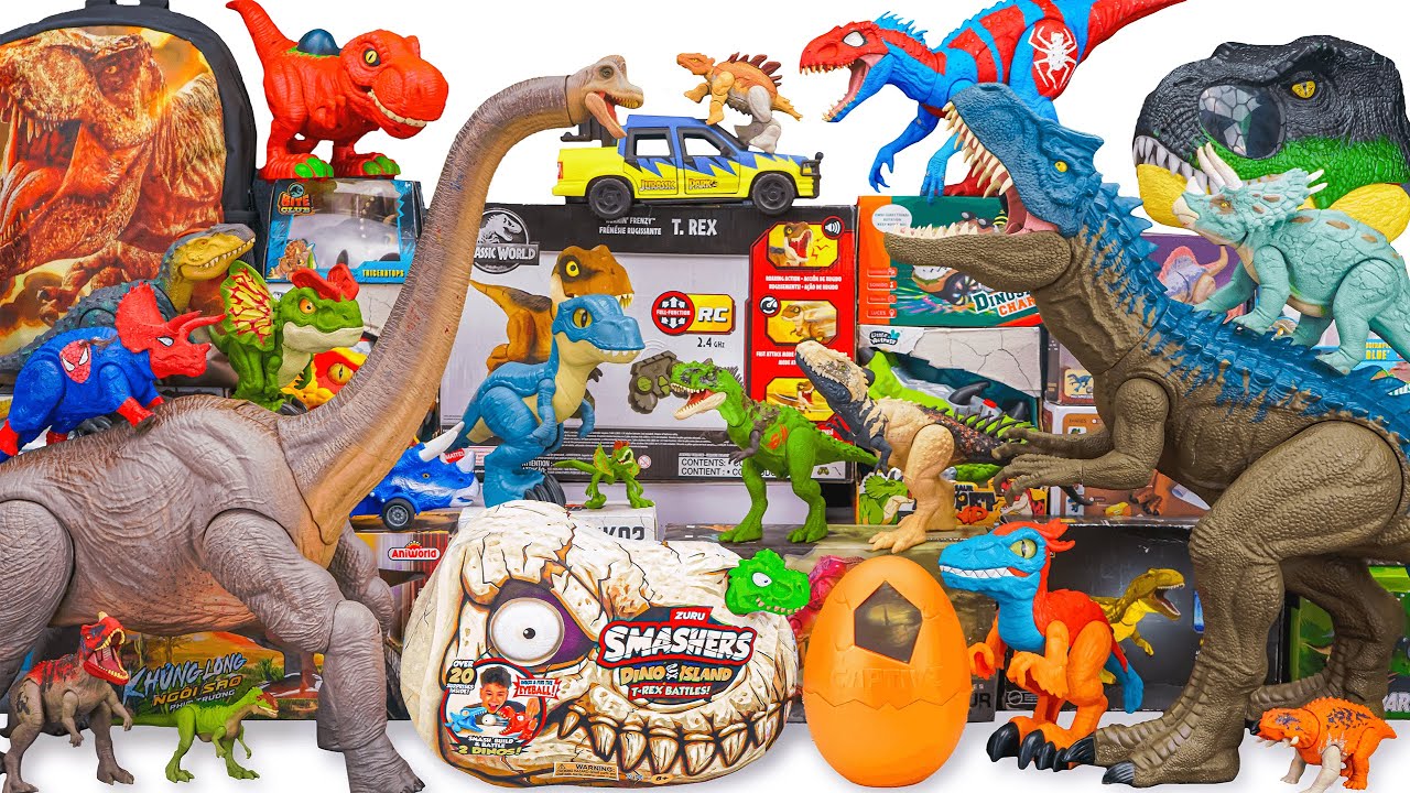 Unboxing Jurassic World ASMR | Brachiosaurus, Smashers Trex, Indominus ...