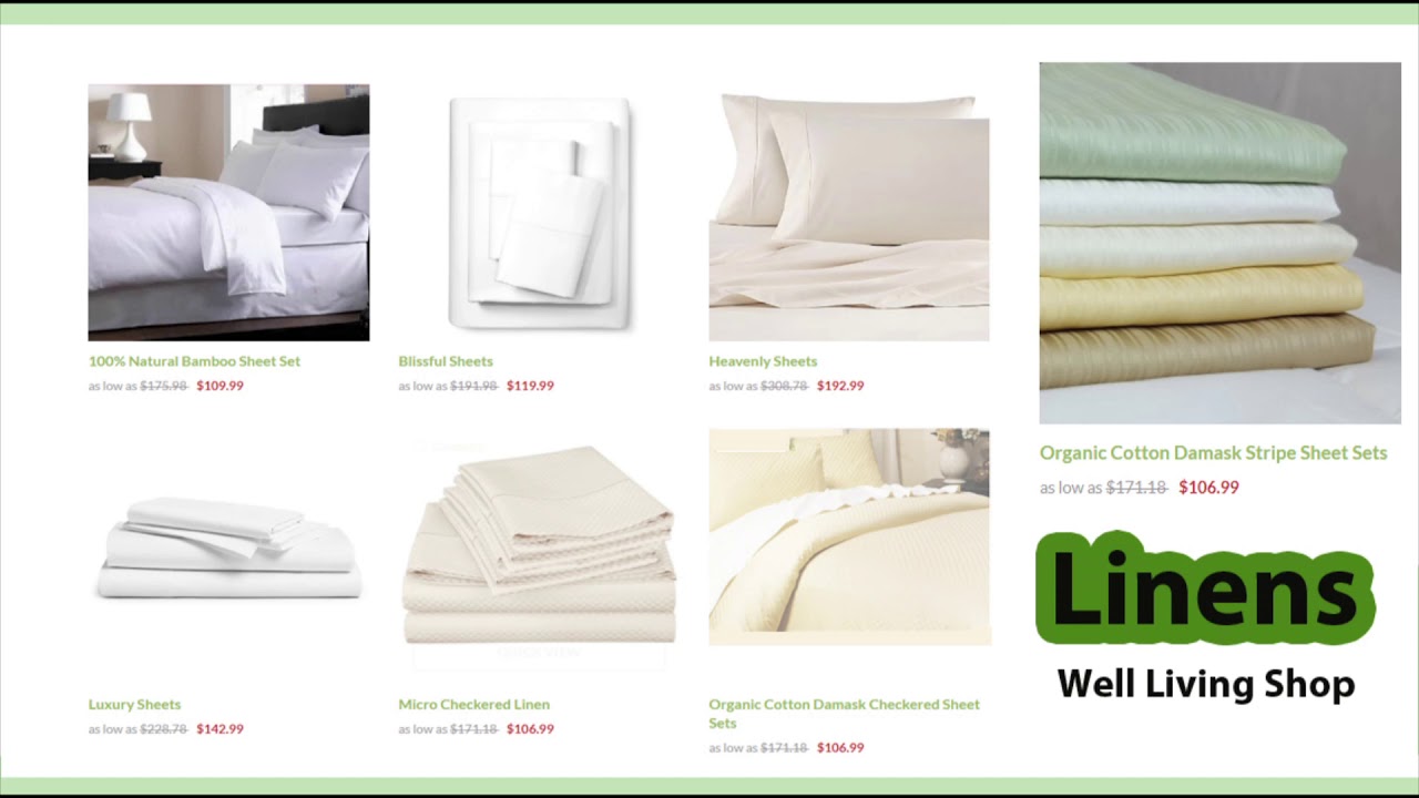Well Living shop- Bedding - Linens - YouTube
