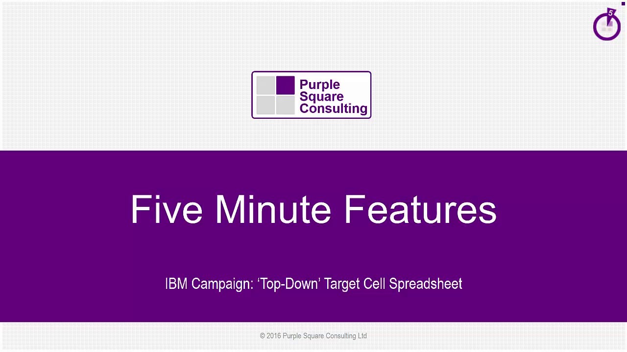 Top-Down Target Cell Spreadsheet - IBM Unica Campaign Tutorial - YouTube