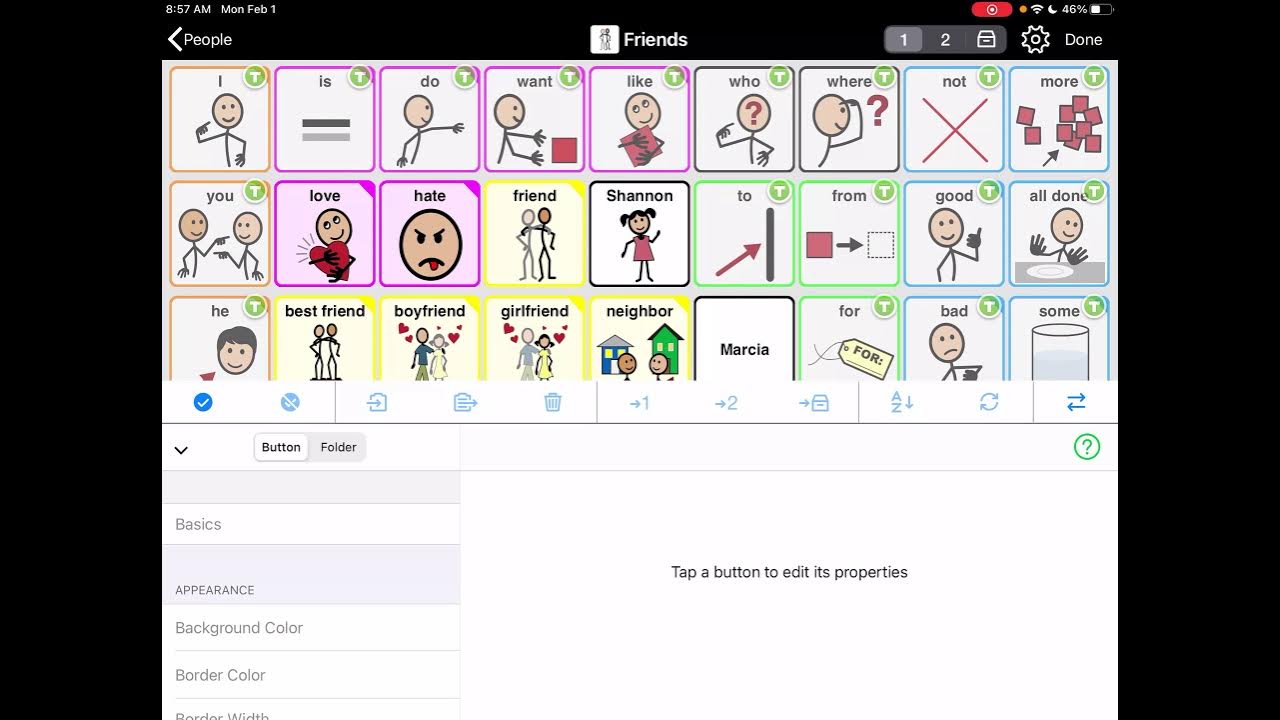 5 Proloquo2Go swap and move buttons in edit - YouTube