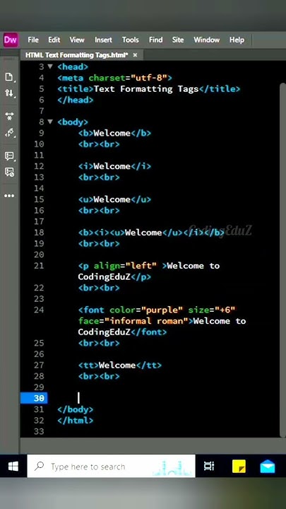 Html Text Formatting Tags Htmltutorialforbeginners Htmlcourse Html Htmltutorial Htmlcode