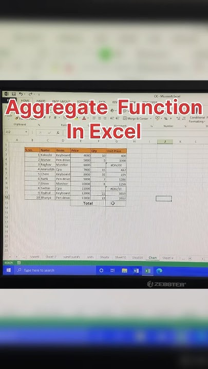 Aggregate function in Excel 😱 #shorts #excel #exceltips #exceltricks #viral - YouTube