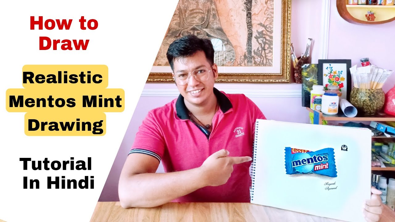 How To Draw Realistic Mentos Mint Drawing | Tutorial In Hindi - YouTube