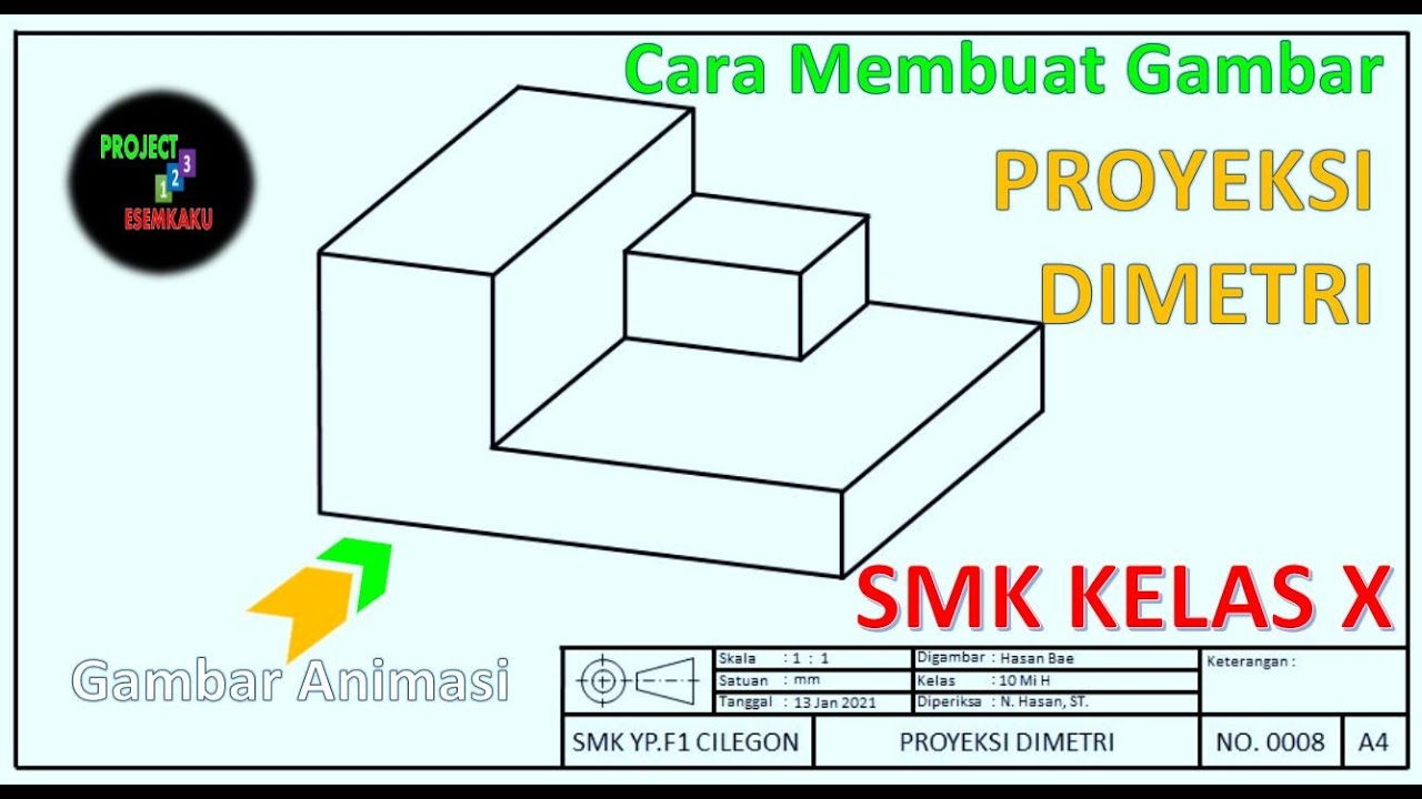 PROYEKSI DIMETRI - YouTube