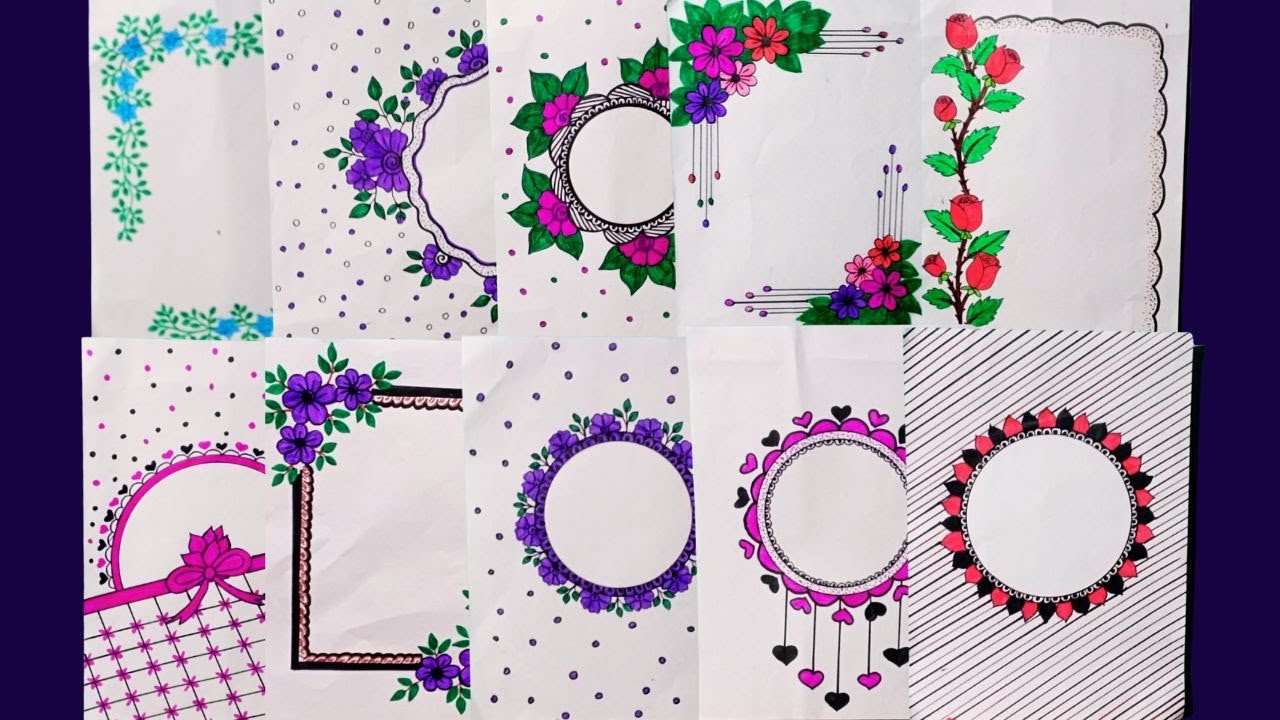 TRENDING BORDER DESIGNS |PROJECT WORK DESIGNS|DESIGN FOR PROJECT WORK ...