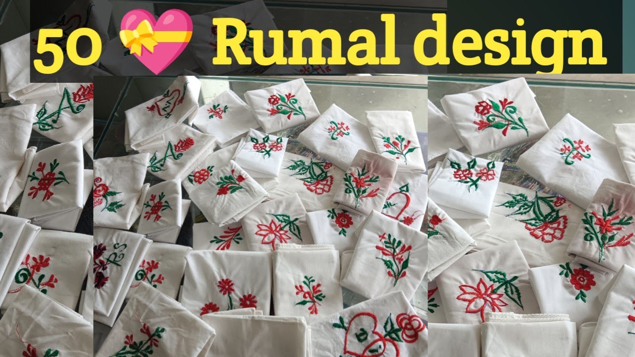 रूमाल की डिजाइन कैसे बनाएं//‌ new rumal design #henky rumal#rumal ...