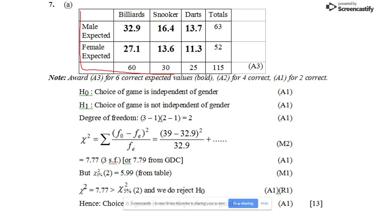 Statistics Application Set #7 - Chi-Square - YouTube