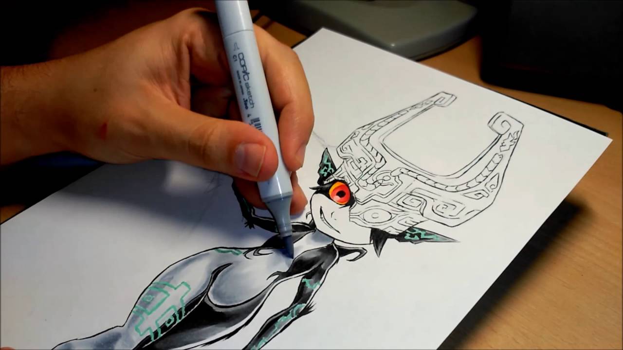 Traditional Art- Midna Time Lapse - YouTube