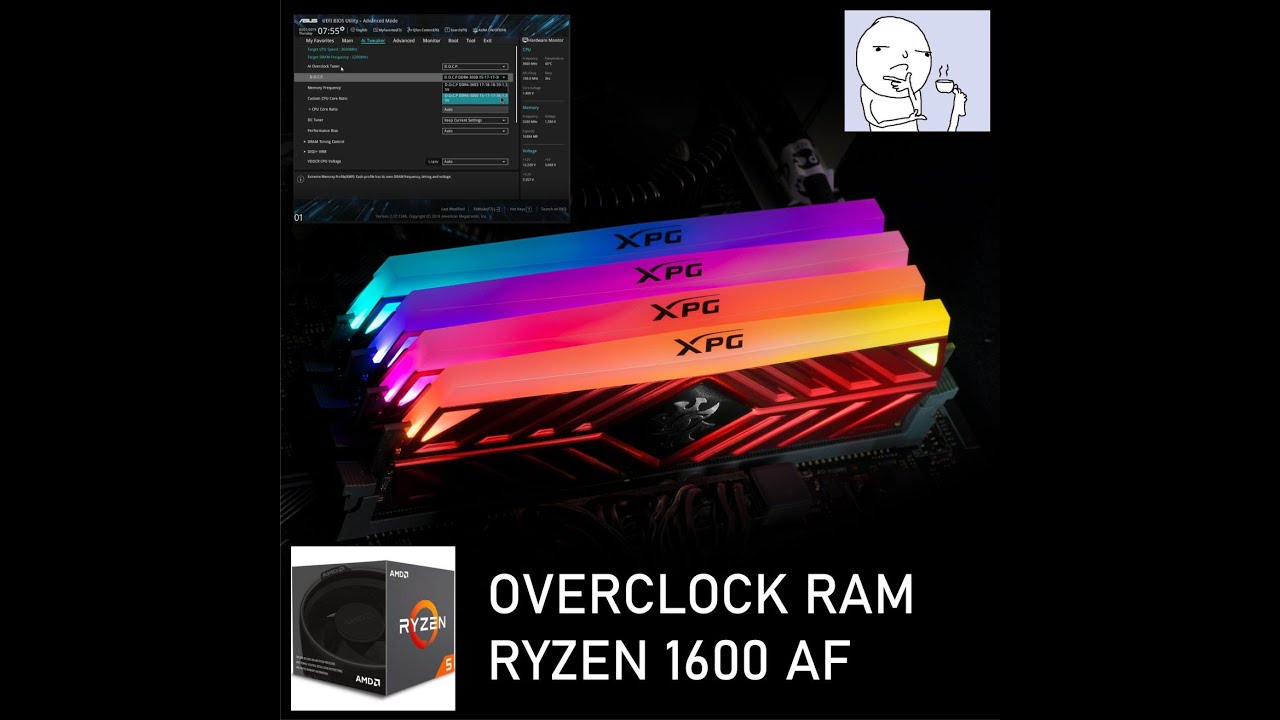 Ryzen 1600 AF Overclock de Ram - YouTube