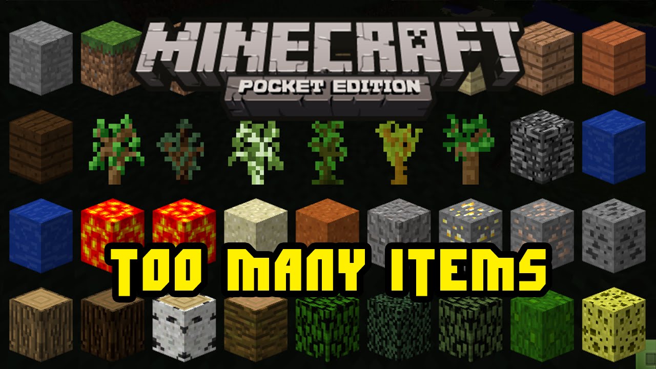 TOO MANY ITEMS MOD IN MINECRAFT POCKET EDITION - YouTube