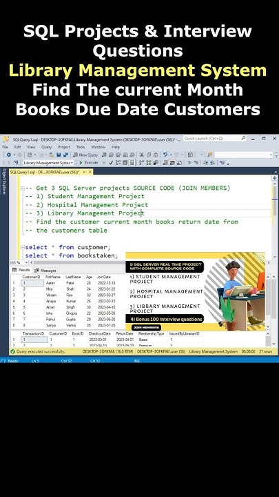 Project sql Library management query customers current month due date ...