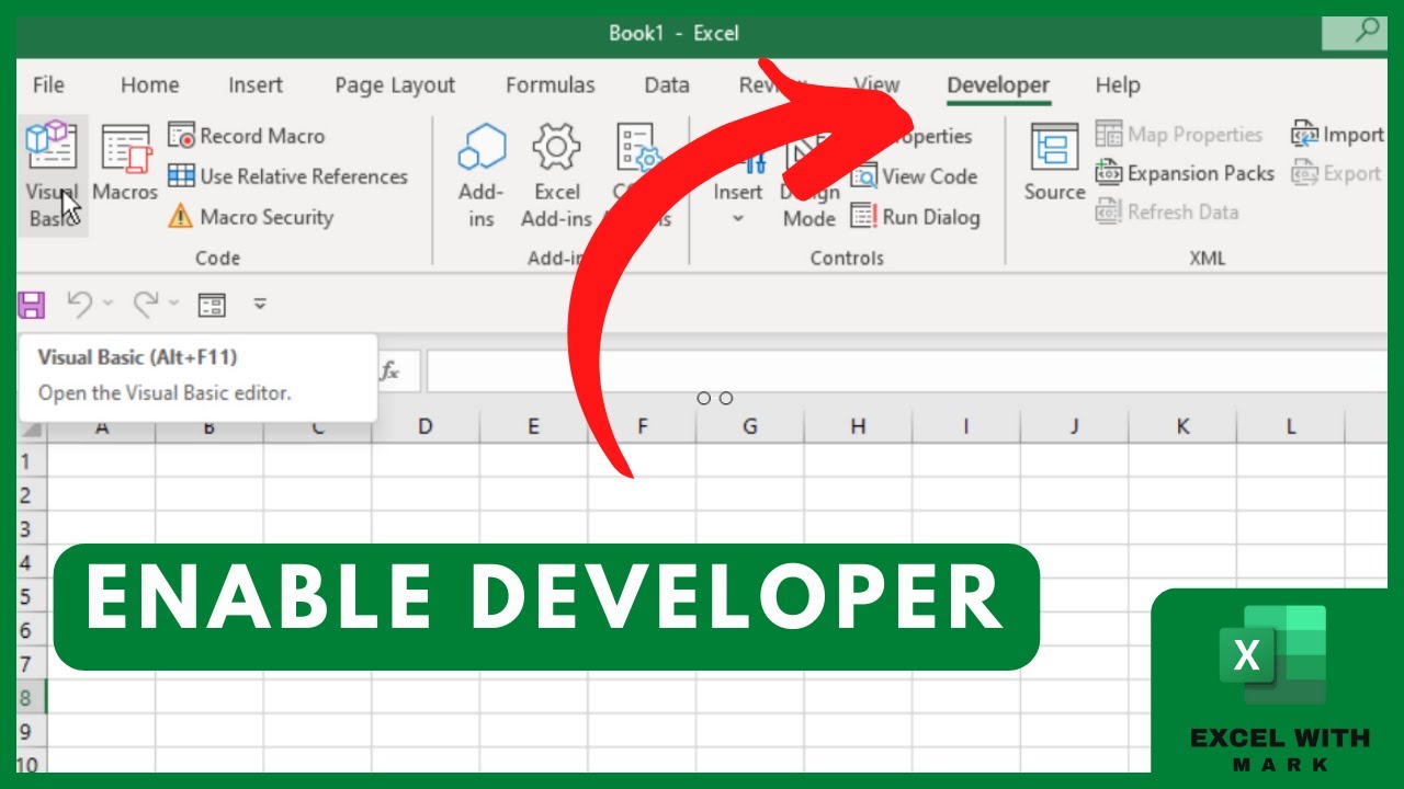 How to Turn On Developer Tab in Excel - YouTube