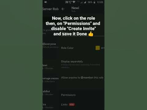 How to disable Create Invite permission in a role in Discord Mobile #roduz #discord #howto # ...
