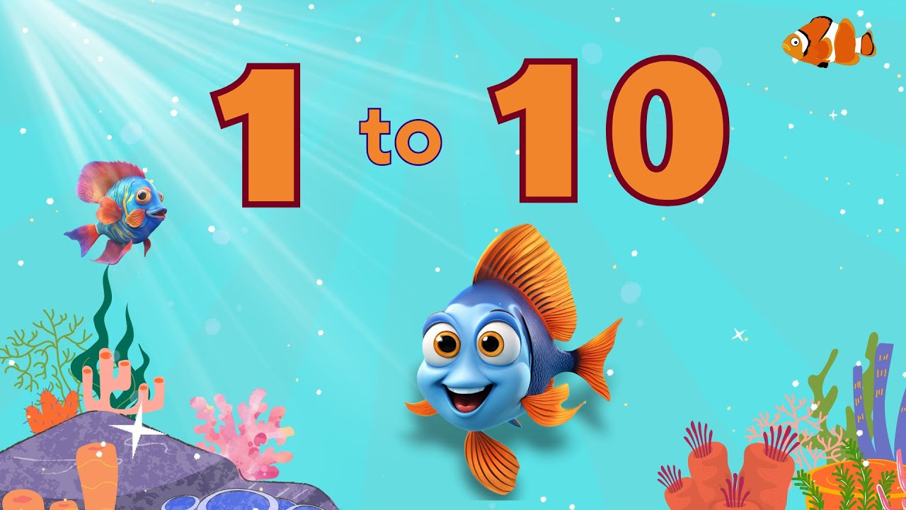 COUNTING WITH FISH to 10 | Learn Numbers 1- 10 | Counting for Kids with ...