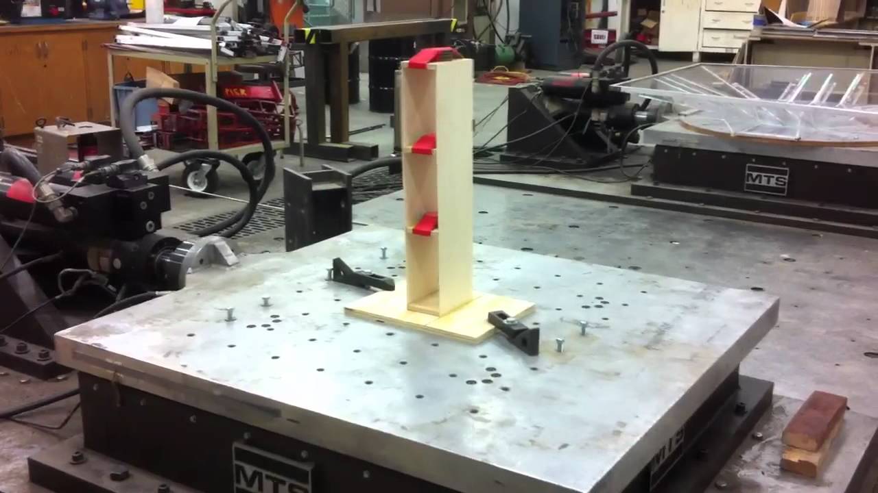 Shake Table USC wood structure test CE 334 final project - YouTube
