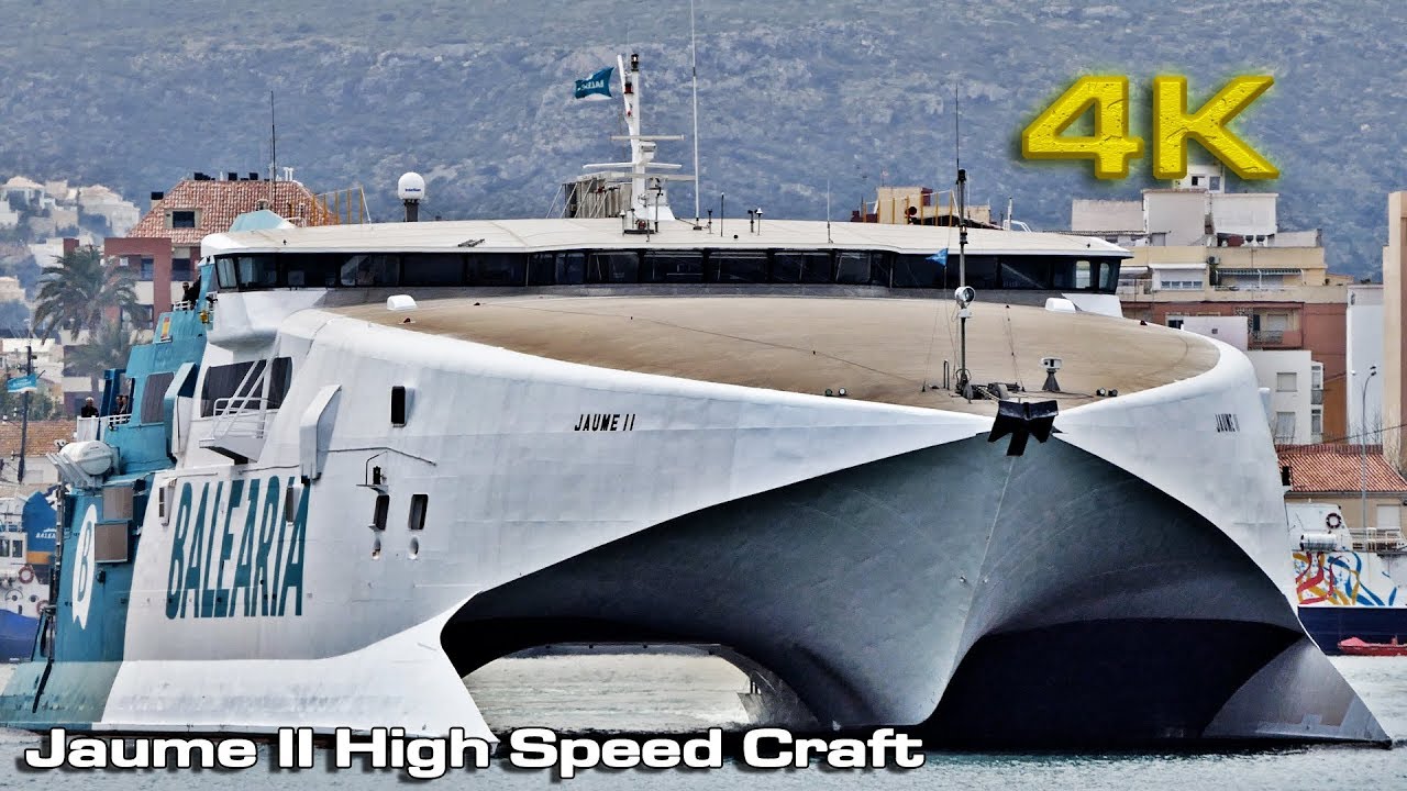 Jaume II High Speed Catamaran [4K] to Ibiza - YouTube