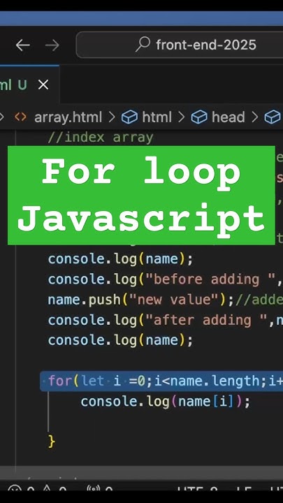 for-loop in array.. #javascript #coding #arrayinjavascript - YouTube